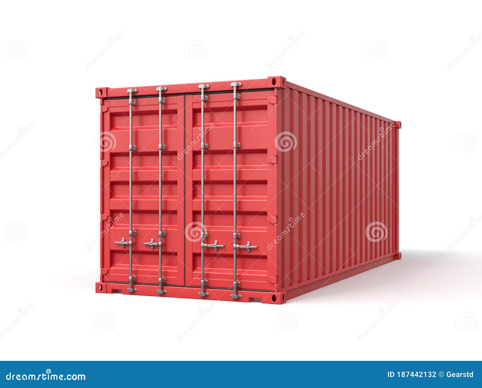3d Rendering of Closed Red Shipping Container Isolated on White ...