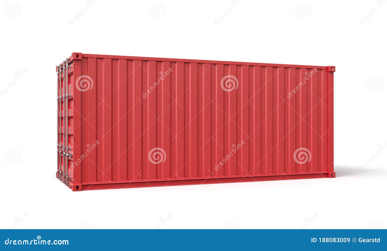 3d Rendering of Closed Red Shipping Container Isolated on White ...
