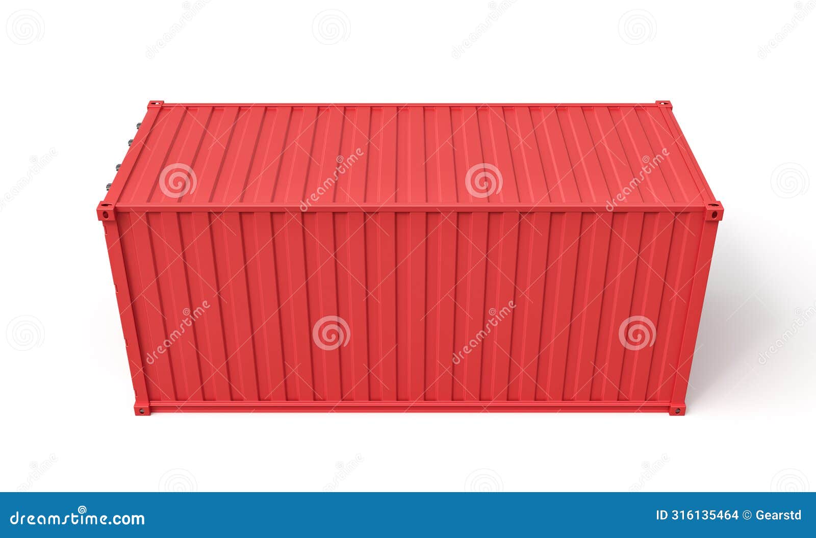 3d Rendering of Closed Red Shipping Container Isolated on White ...