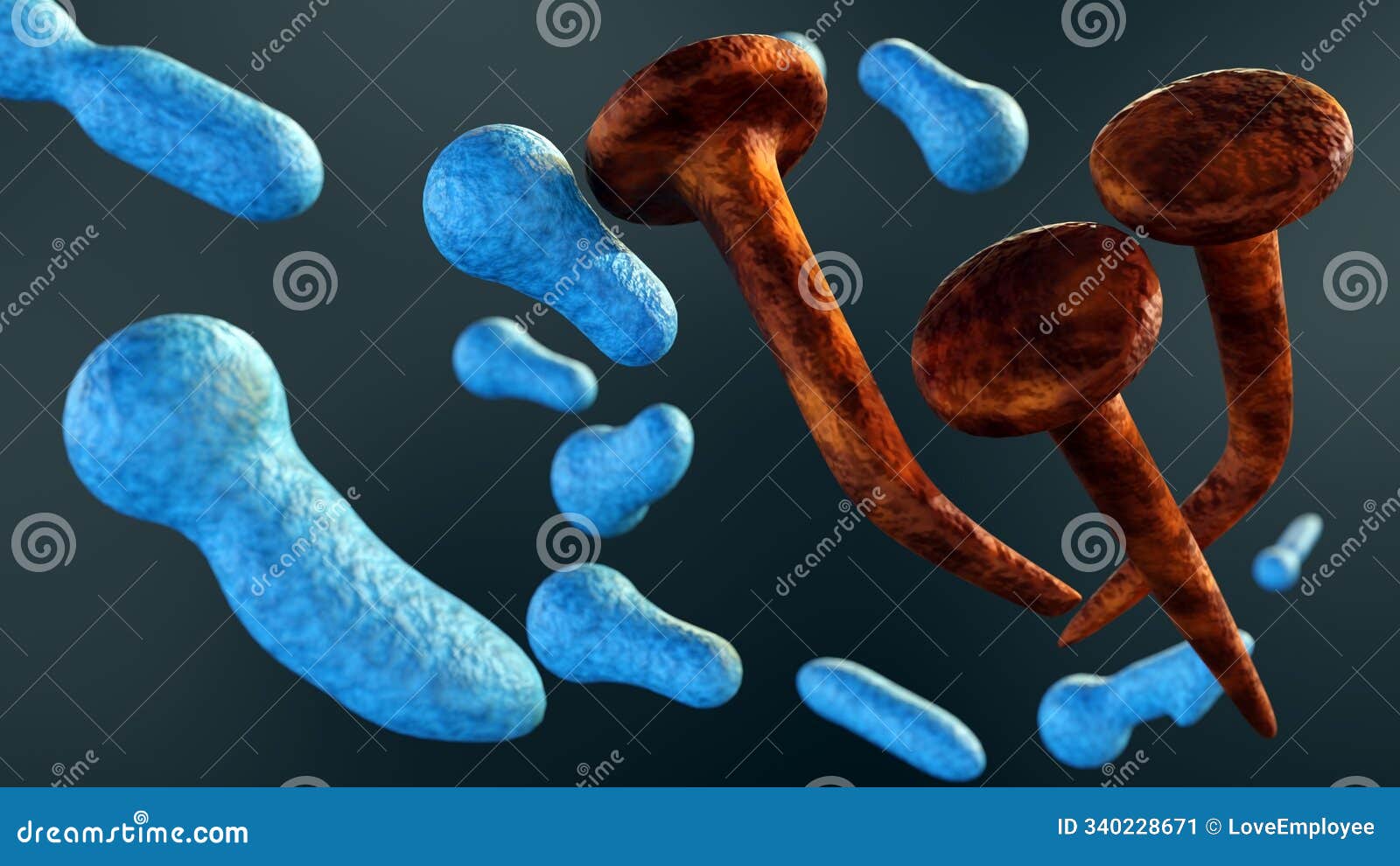 3d Rendering of Clostridium Tetani Bacterium and Rusty Nails Stock ...