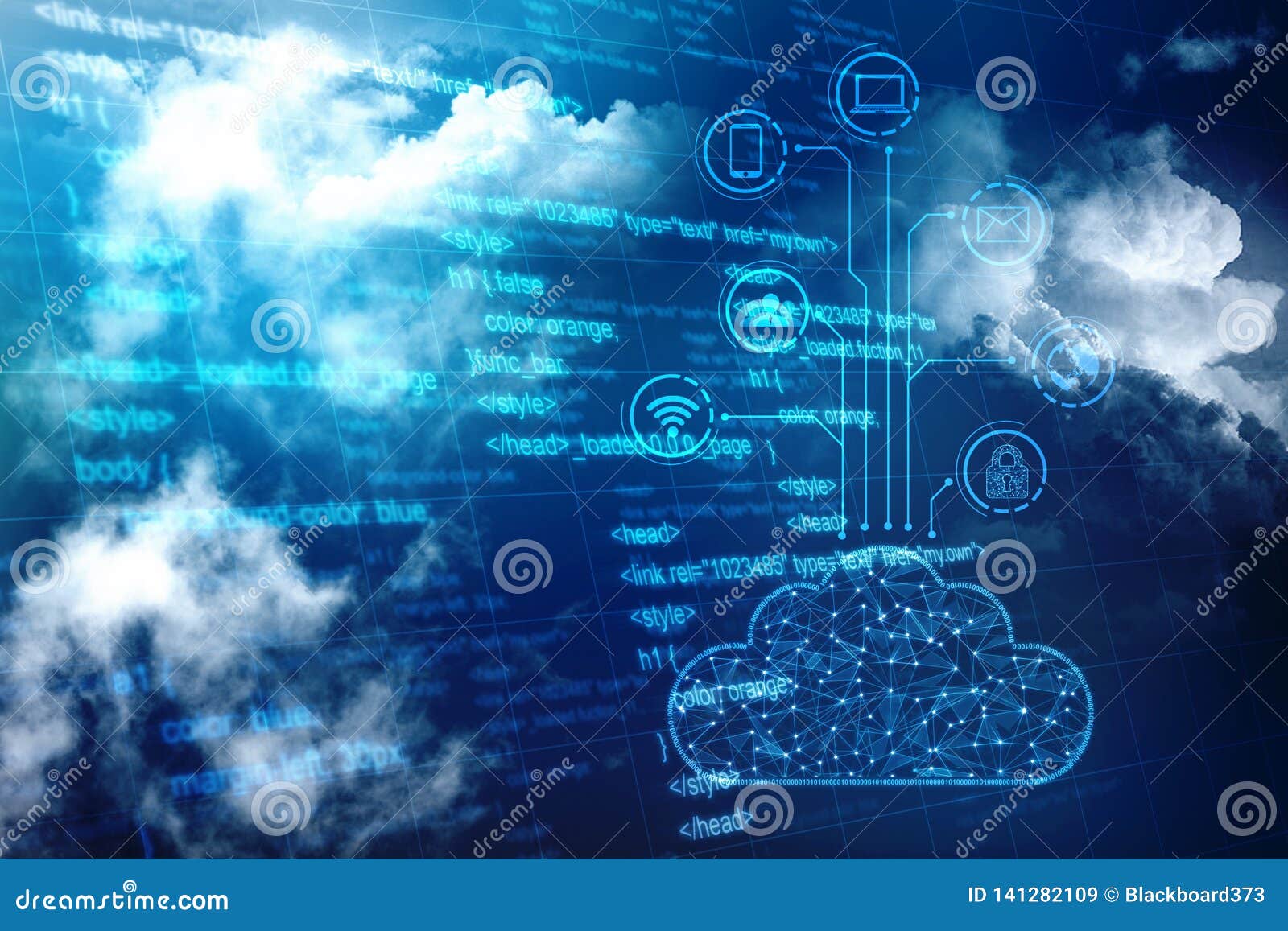 Cloud Computing Concept Background Digital Abstract Background Stock