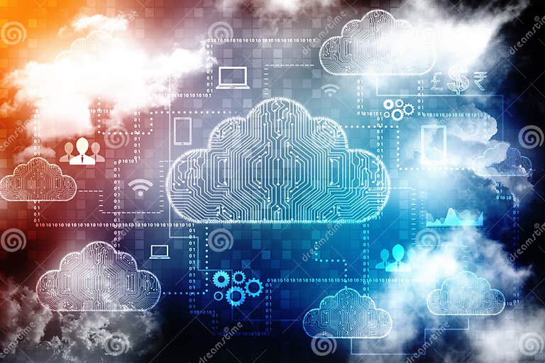 Cloud Computing Concept Background, Digital Abstract Background Stock Illustration ...
