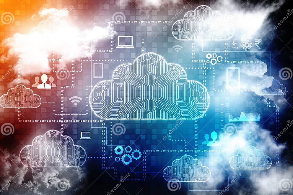 Cloud Computing Concept Background, Digital Abstract Background Stock Illustration ...