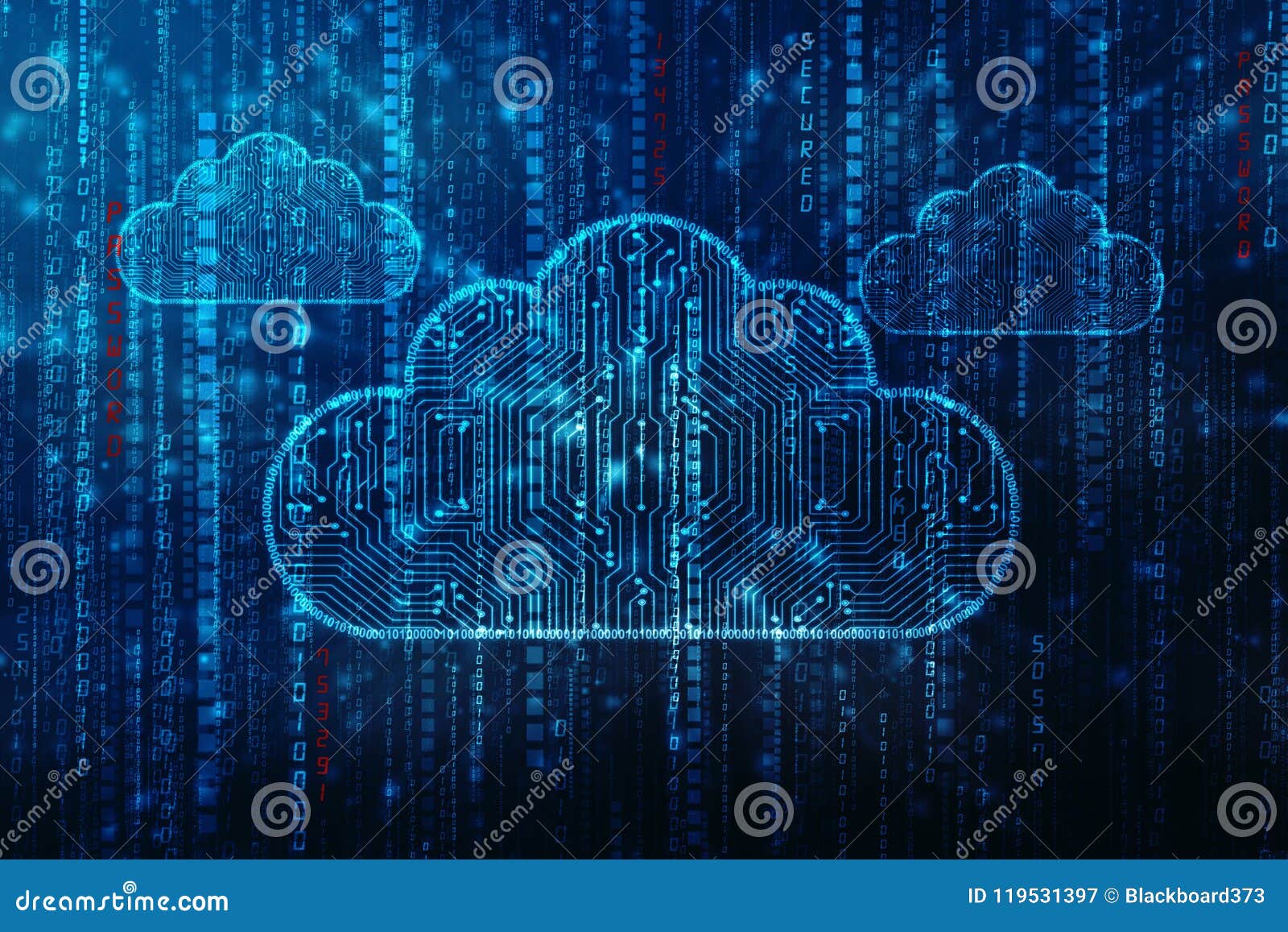 2d Rendering Cloud Computing, Cloud Computing Concept Stock Illustration - Illustration of ...