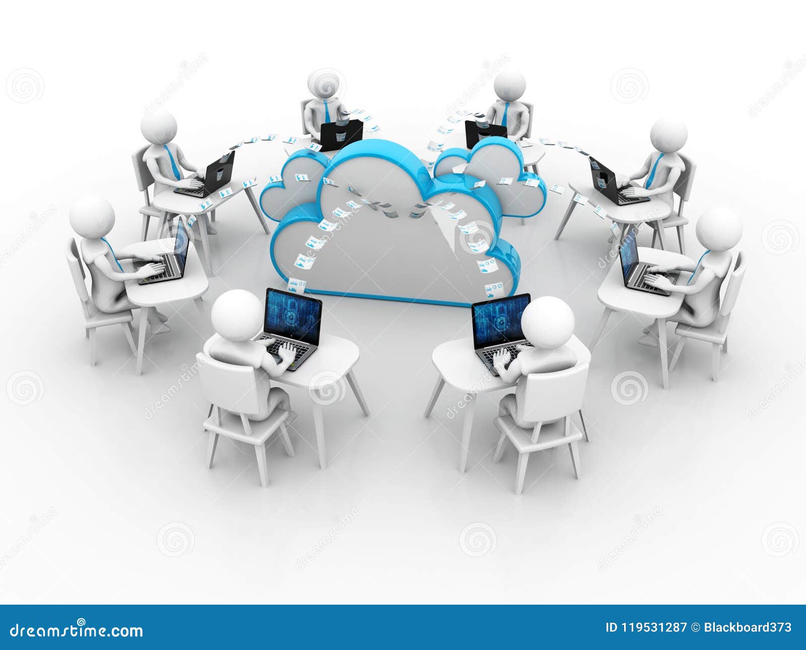 2d Rendering Cloud Computing Cloud Computing Concept Stock