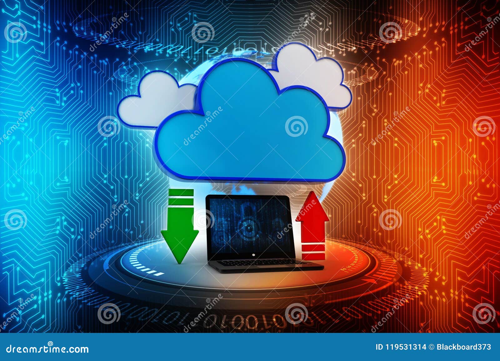 2d Rendering Cloud Computing Cloud Computing Concept Stock