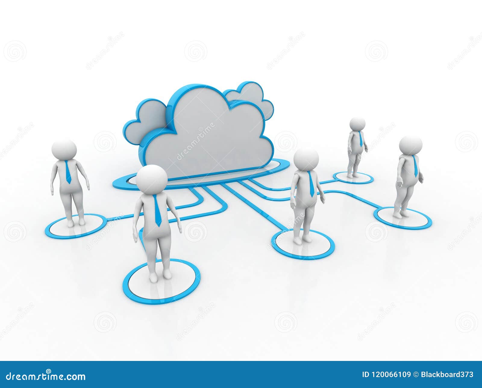 Cloud Computing Network Isolated in White Background. 3d Render Stock ...