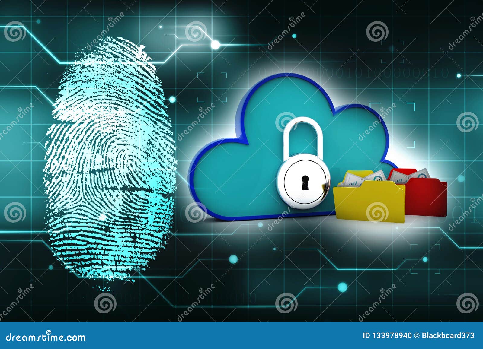 Cloud Computing, Cloud with Computer in Abstract Technology Background. 3d Render Stock ...