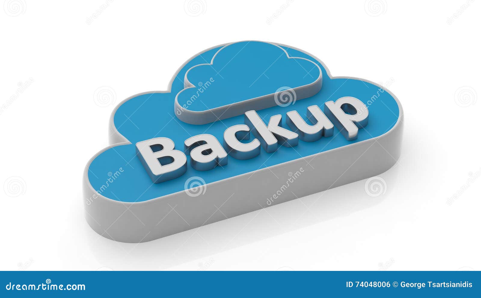 3D Rendering of Cloud Symbols with Backup Text Stock Illustration ...