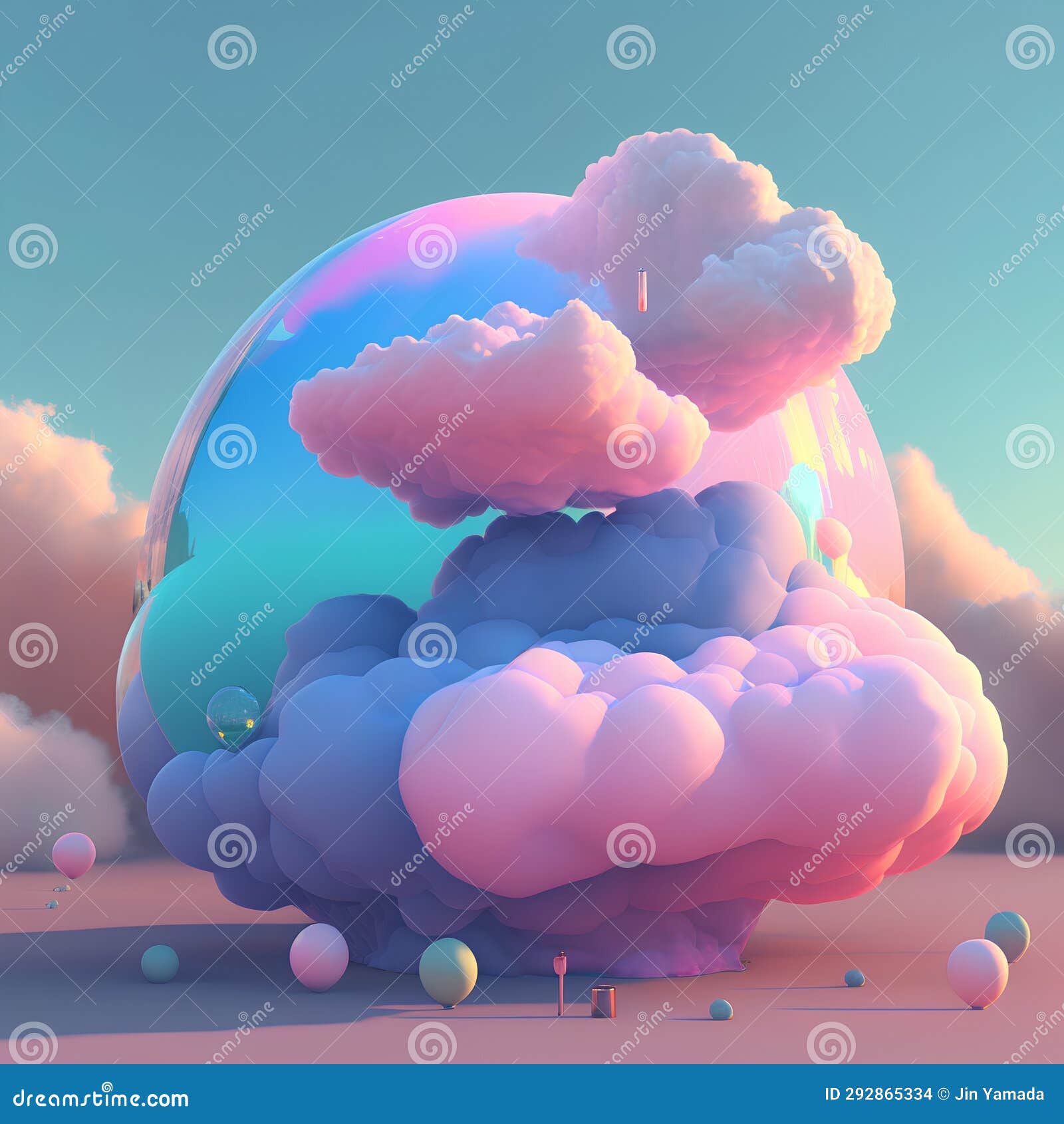 3d Rendering of Clouds in the Sky. 3d Illustration Stock Illustration ...