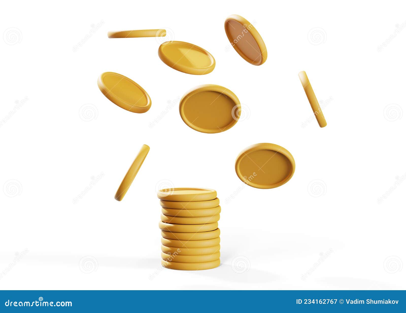 3d Rendering Coin Objects, Simple Financial Related Icons Stock ...