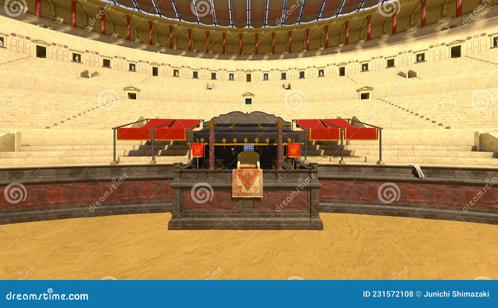 3D Rendering of the Coliseum Stock Illustration - Illustration of ...