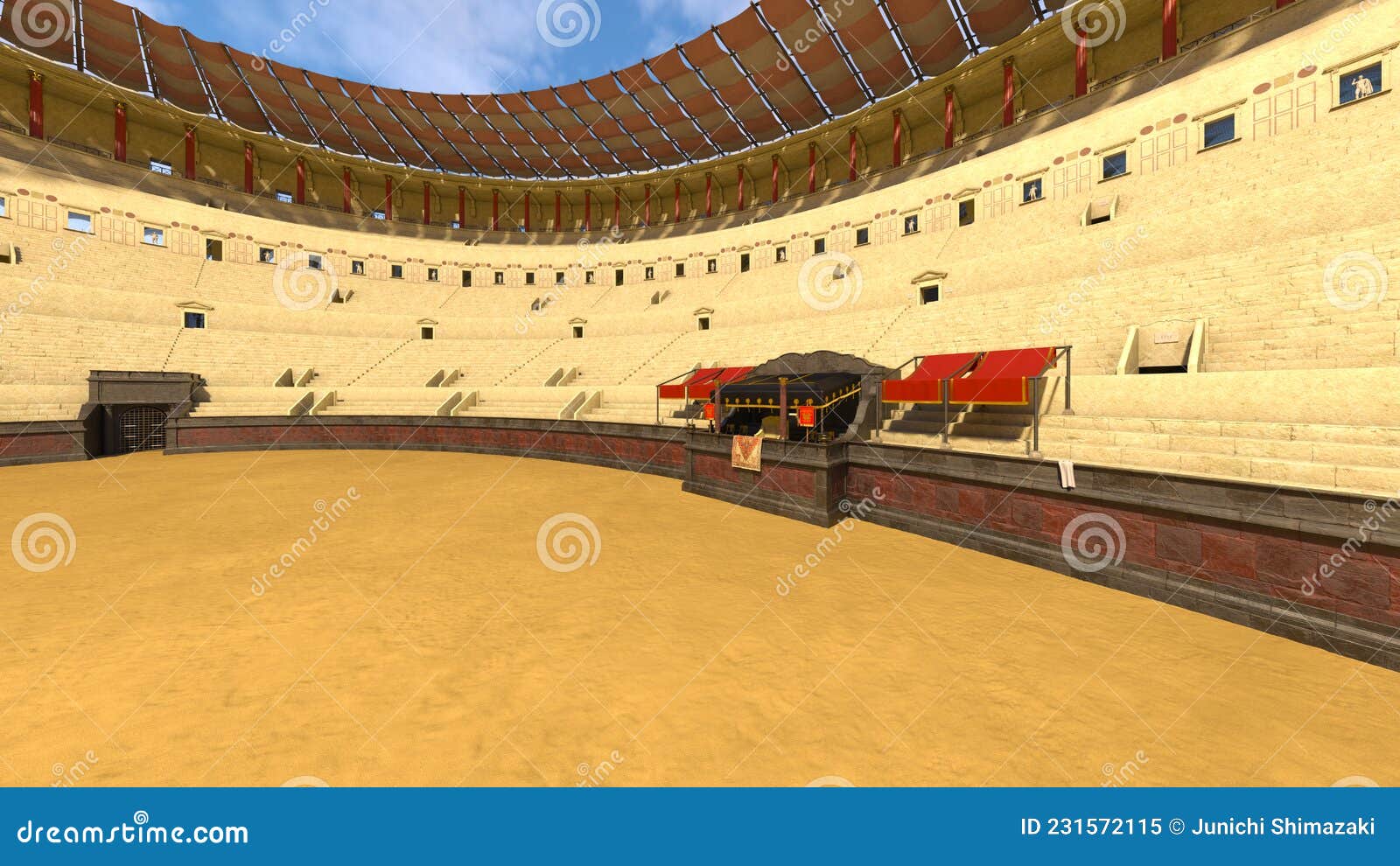 3D Rendering of the Coliseum Stock Illustration - Illustration of ...