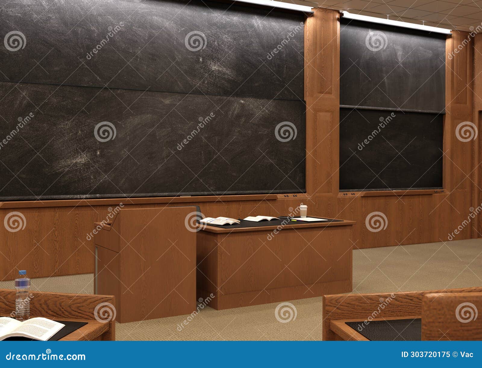 3D Rendering College Classroom Stock Illustration - Illustration of ...