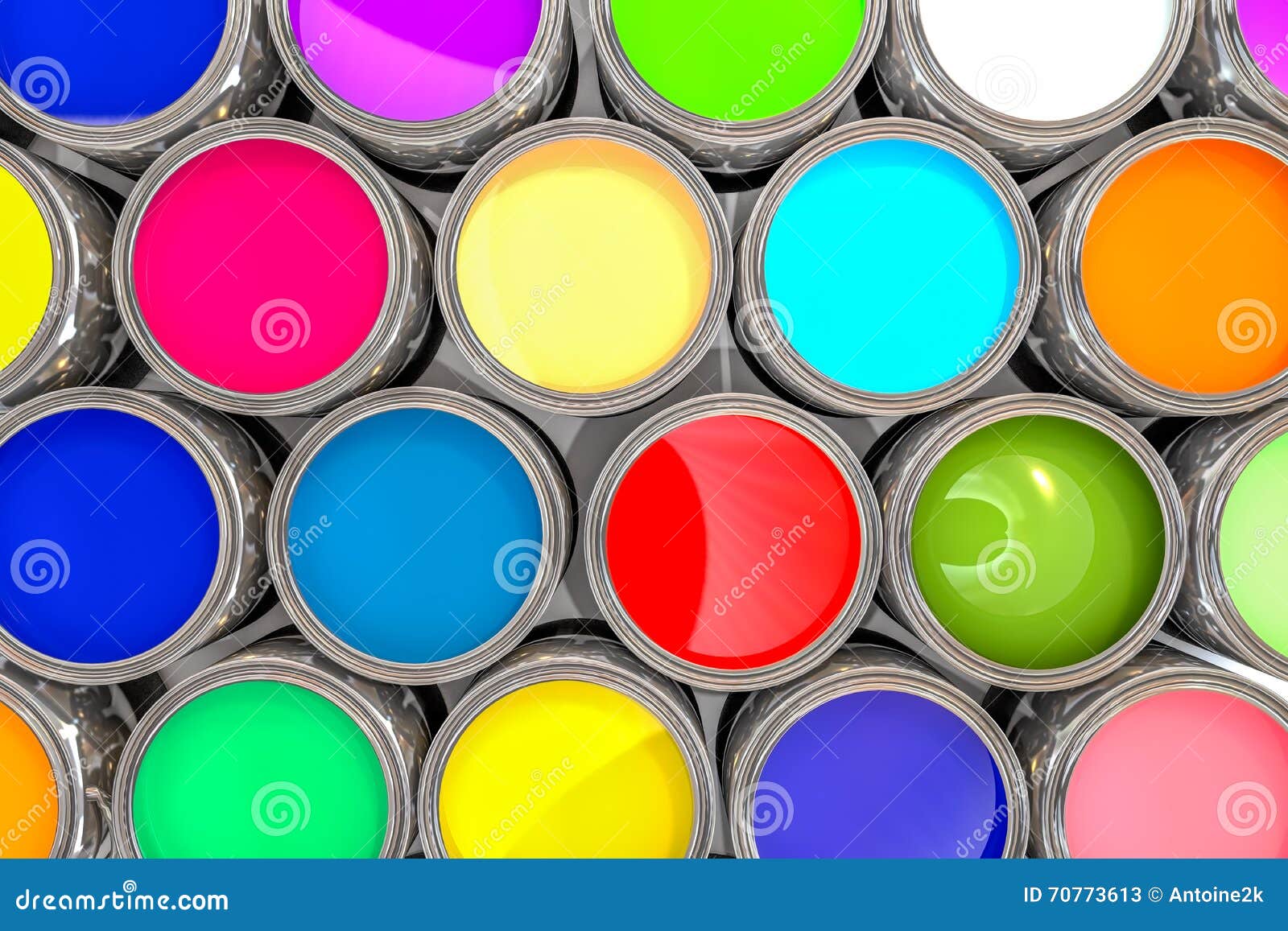 3D Rendering Colored Paint Pot Stock Illustration - Illustration of ...
