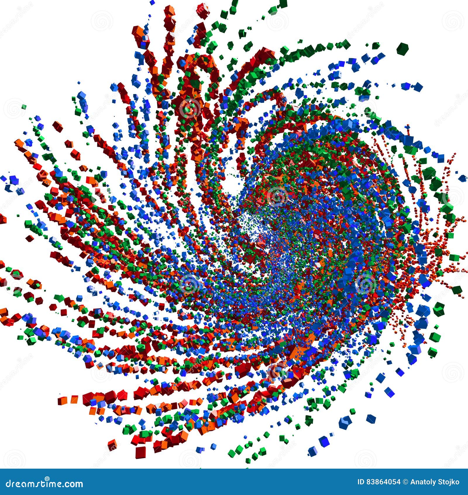 3d Rendering of Colored Particles Isolated Stock Illustration ...