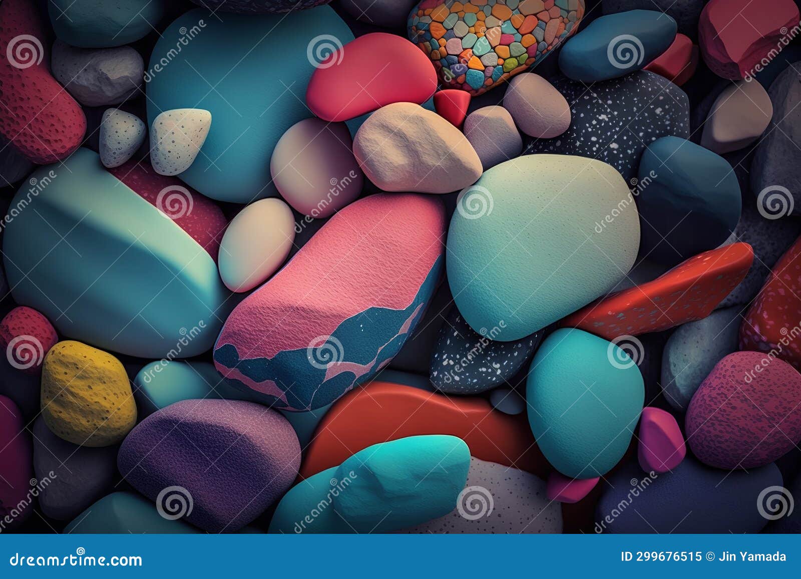 3d Rendering of a Colorful Background with Pebbles and Stones Stock ...