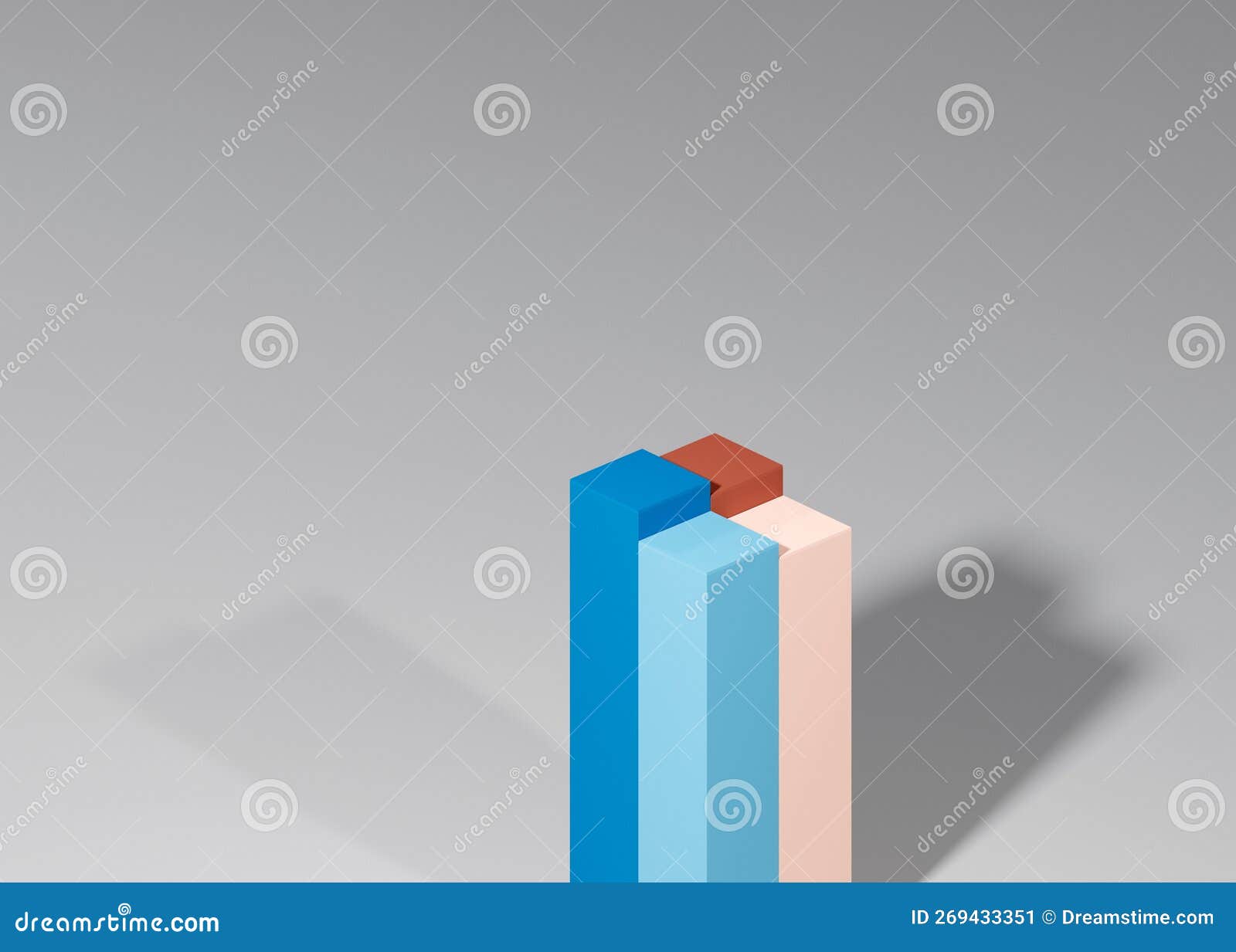 3d Rendering of Colorful Columns Together Making Shadows on the Gray ...