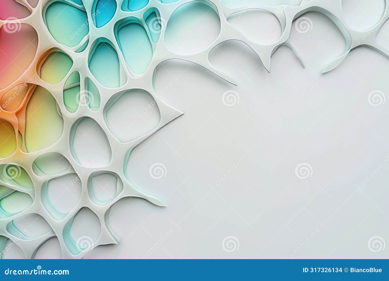 3d Rendering Of A Colorful And Complex Organic Structure Made Of Interlocking And Overlapping