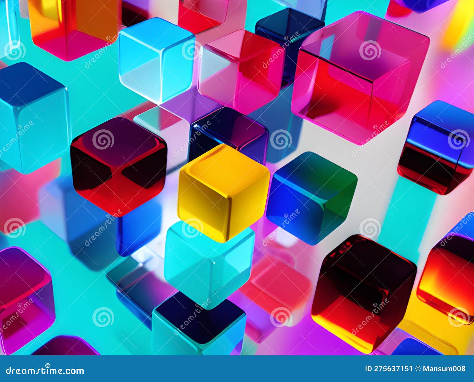 3d Rendering of Colorful Cubes Blocks AI Generated Stock Illustration ...