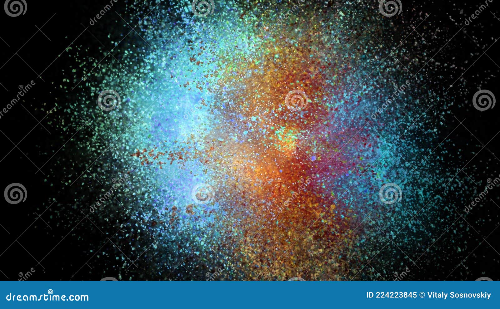 Explosion Of Colored Powder, Isolated On White Background. Abstract Of ...