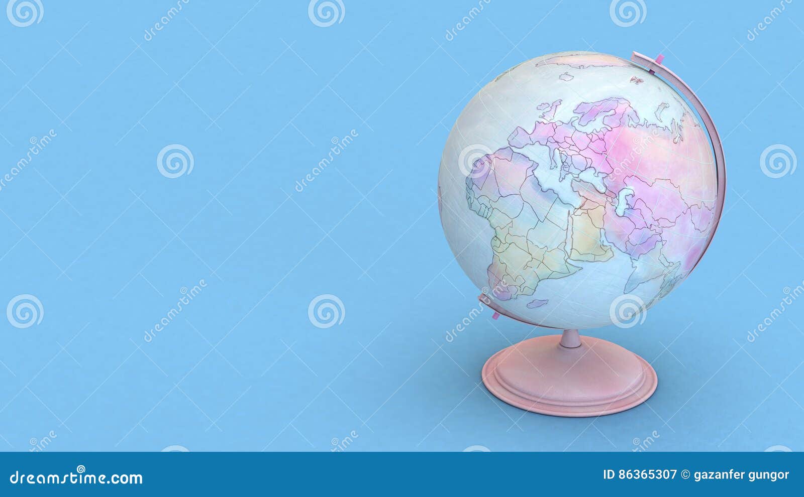 Colorful Globe On Stand With Africa Continent Stock Photo ...