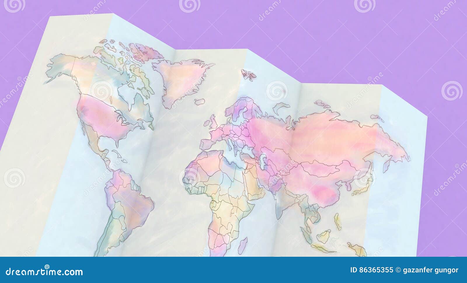 3d rendering Colorful maps stock image. Image of decoration - 86365355