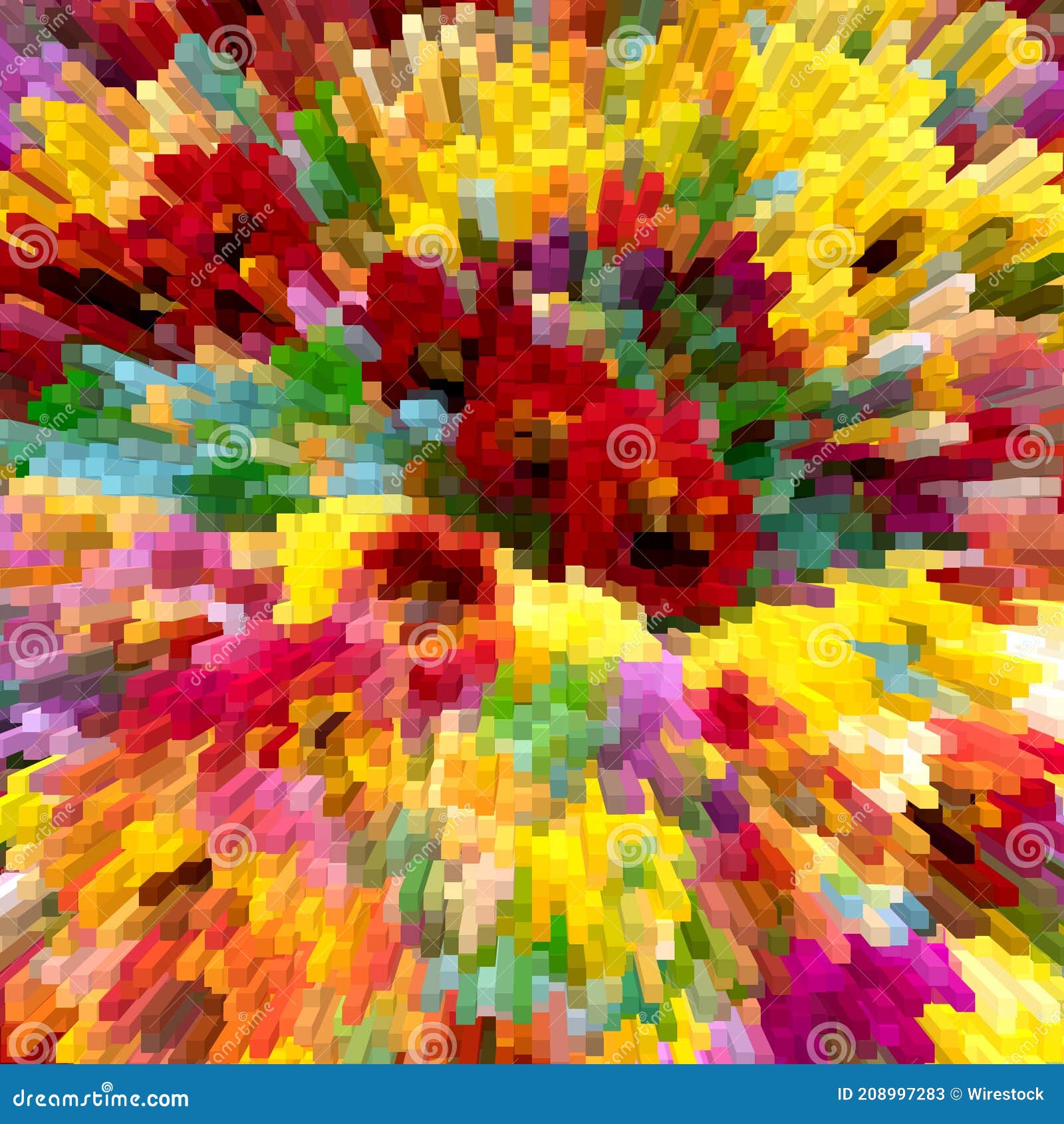 3D Rendering of Colorful Pixels Stock Illustration - Illustration of ...