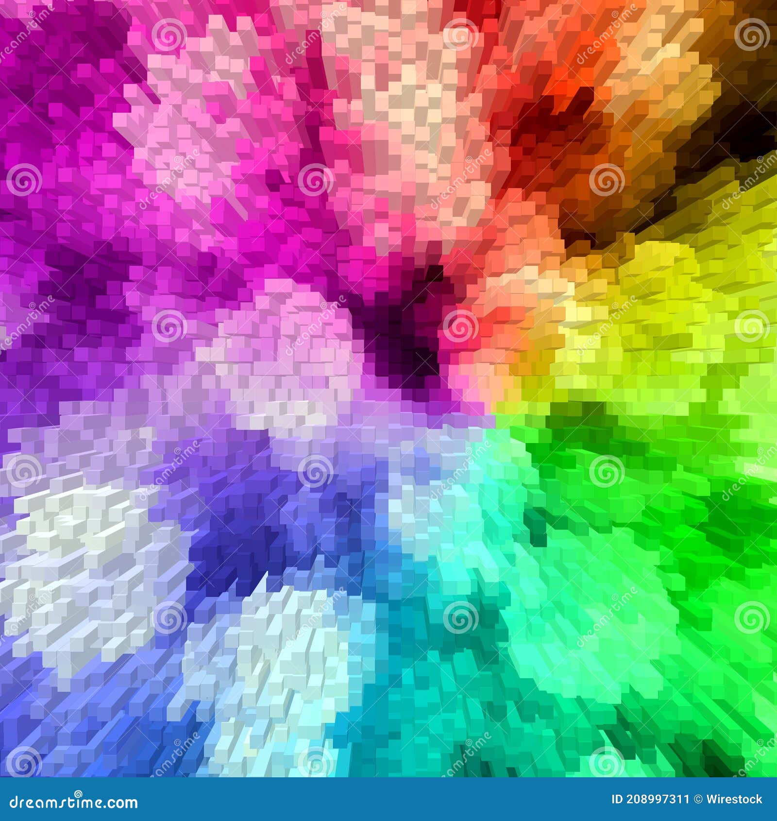 3D Rendering of Colorful Pixels Stock Illustration - Illustration of ...