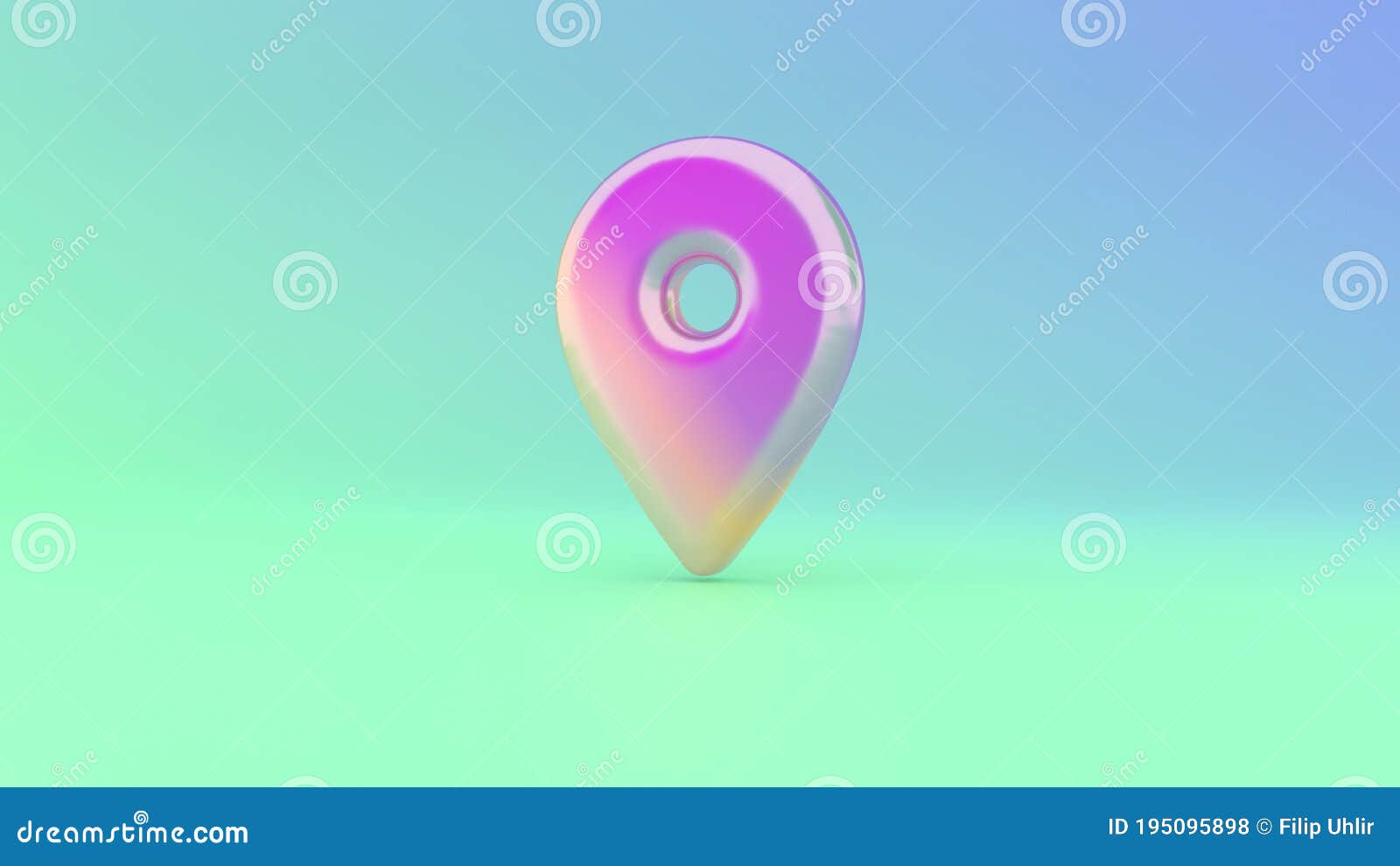 3d Rendering Colorful Vibrant Symbol of Map Placeholder on Colored ...