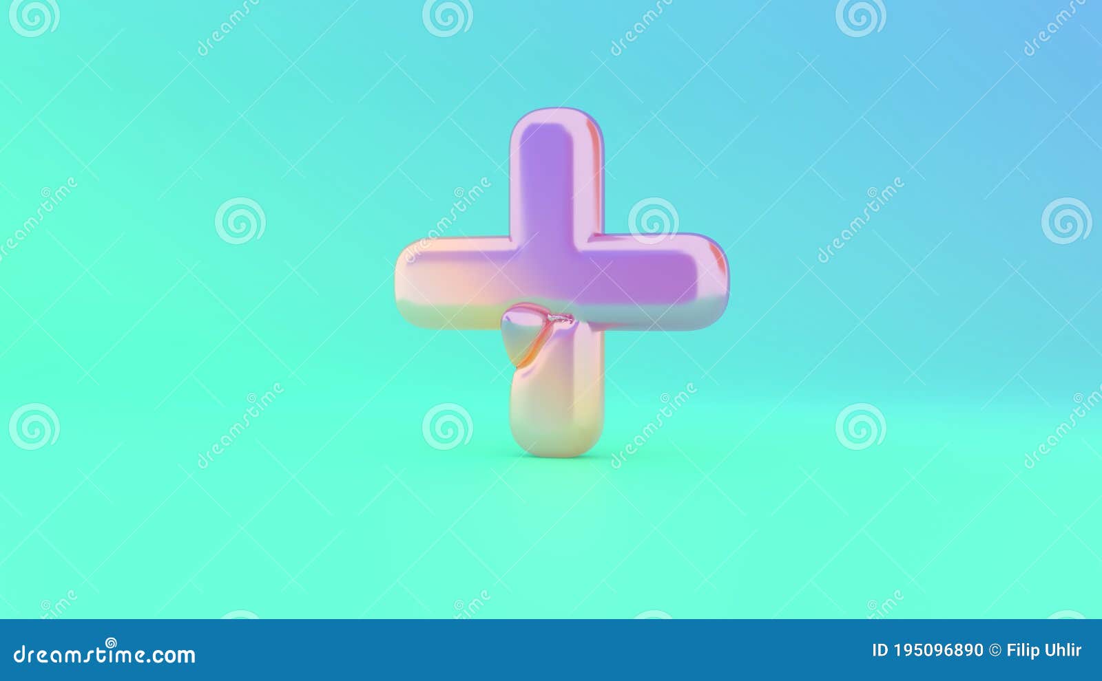 3d Rendering Colorful Vibrant Symbol of Plus on Colored Background ...