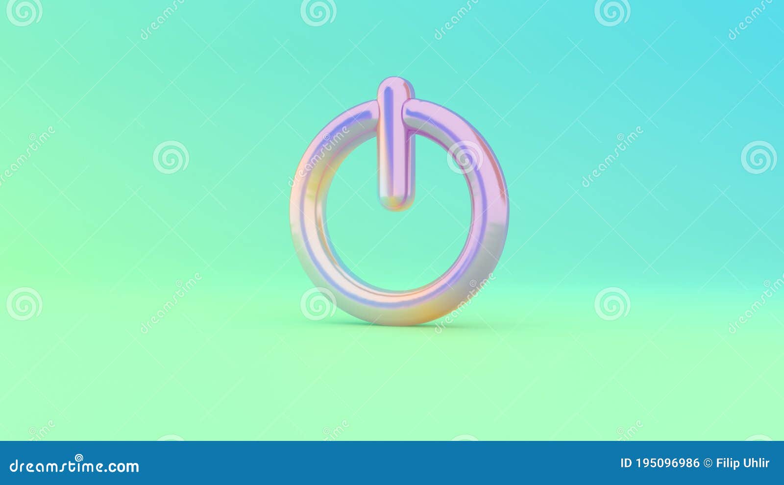 3d Rendering Colorful Vibrant Symbol of Power on Colored Background ...
