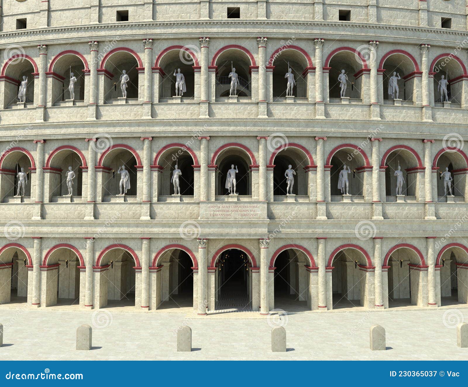3D Rendering Colosseum Facade Stock Illustration - Illustration of ...
