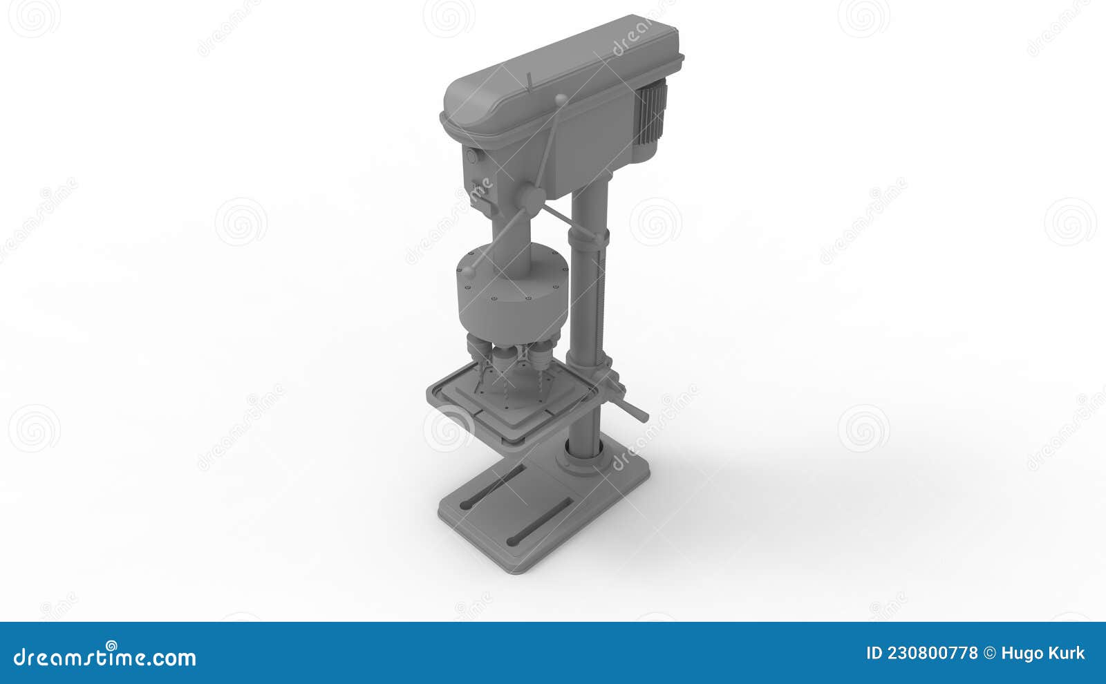 3D Rendering of a Column Drill Tool Station. Pillar Drill Workshop ...