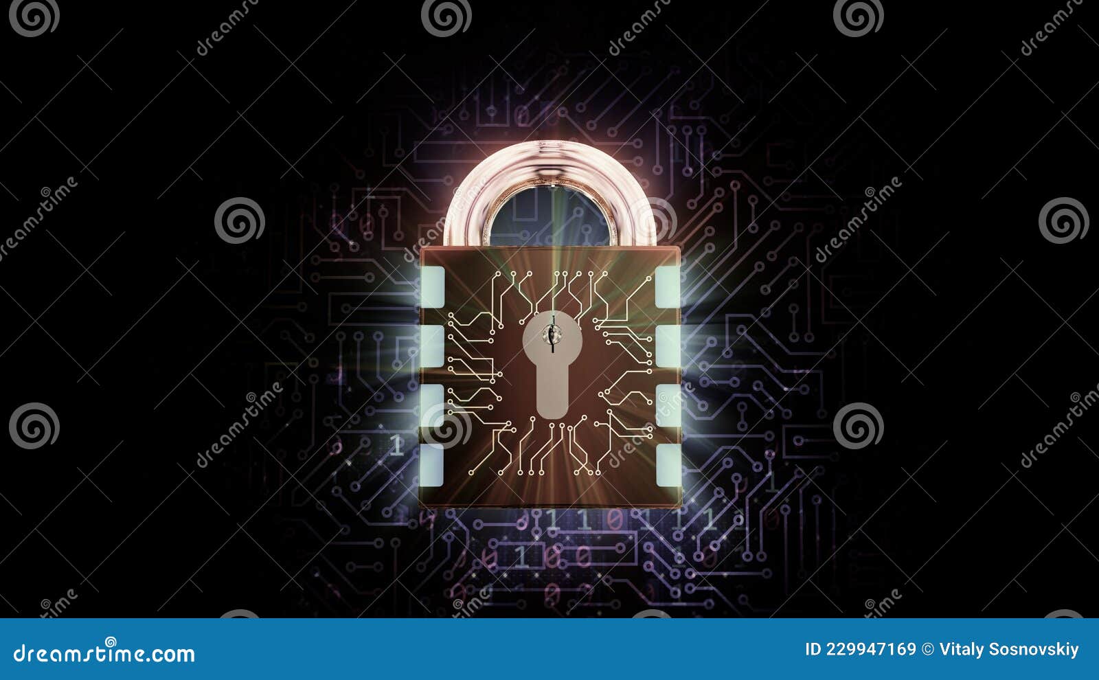 3D Rendering of a Combination Lock. Cybersecurity of Digital Data ...
