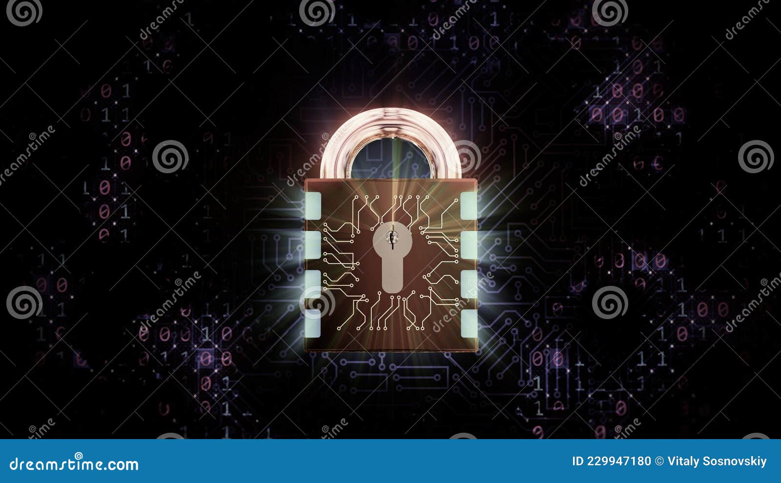 3D Rendering of a Combination Lock. Cybersecurity of Digital Data ...