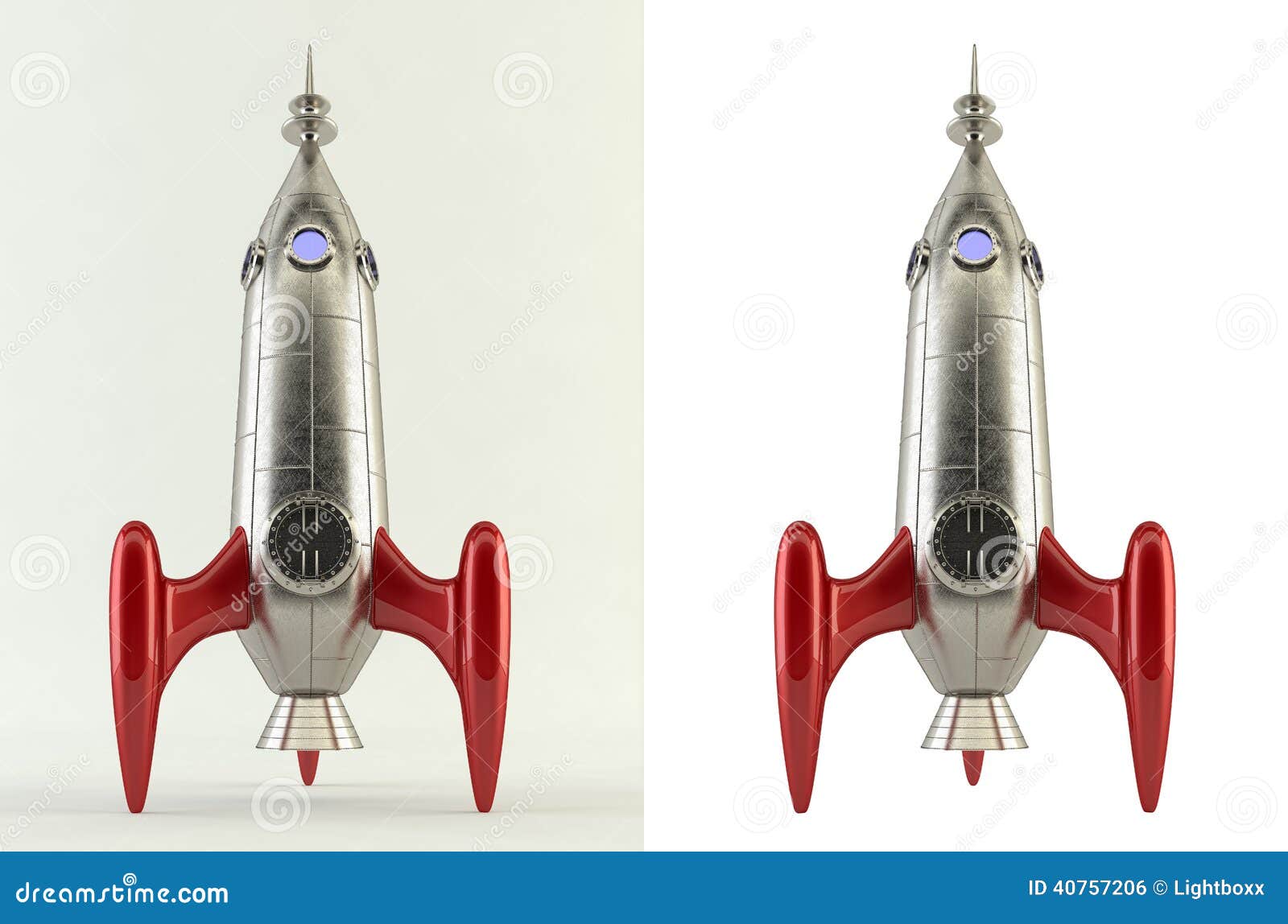 3D Rendering of a Comic Style Rocket Stock Illustration - Illustration ...