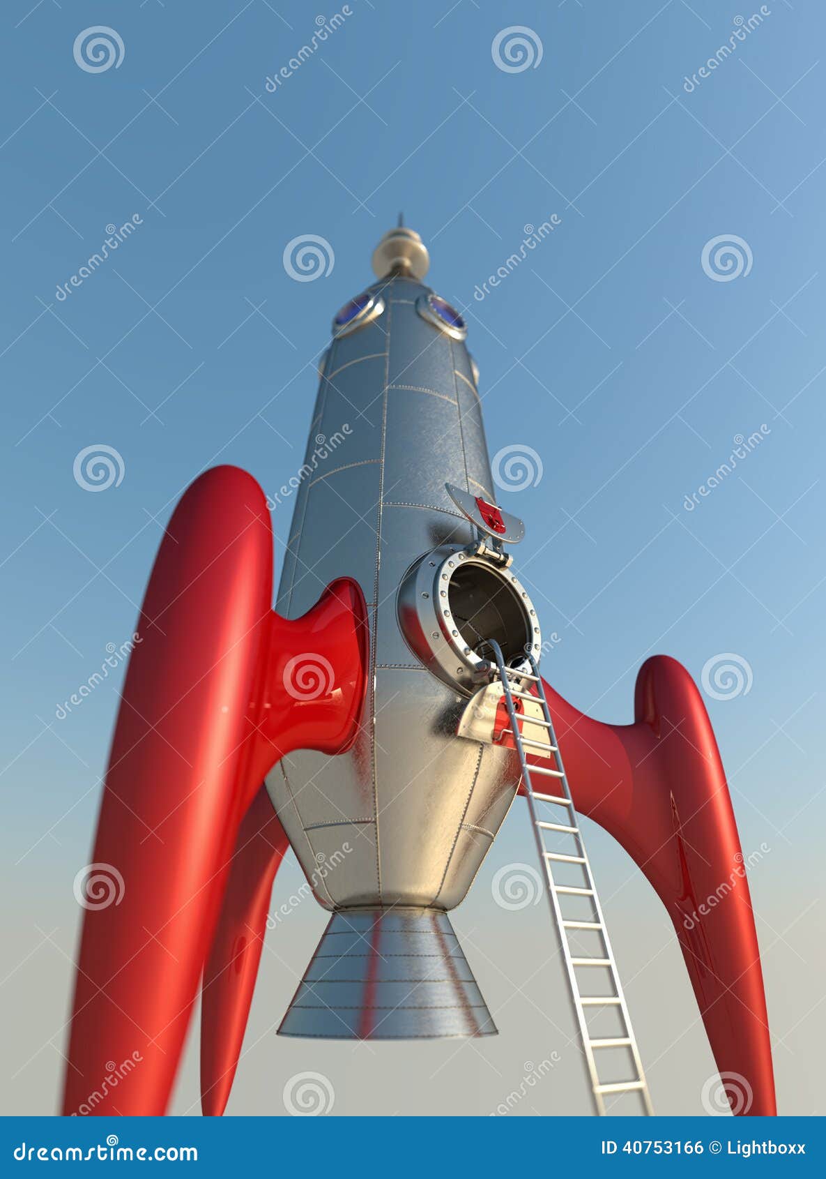 3D Rendering of a Comic Style Rocket Stock Illustration - Illustration ...