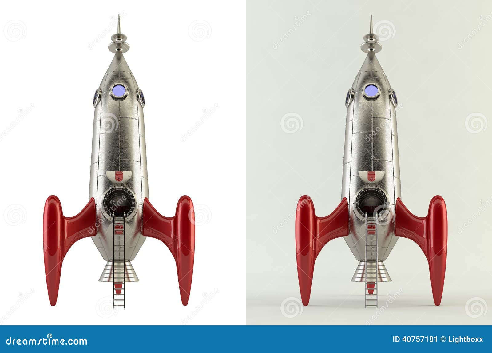 3D Rendering of a Comic Style Rocket Stock Illustration - Illustration ...