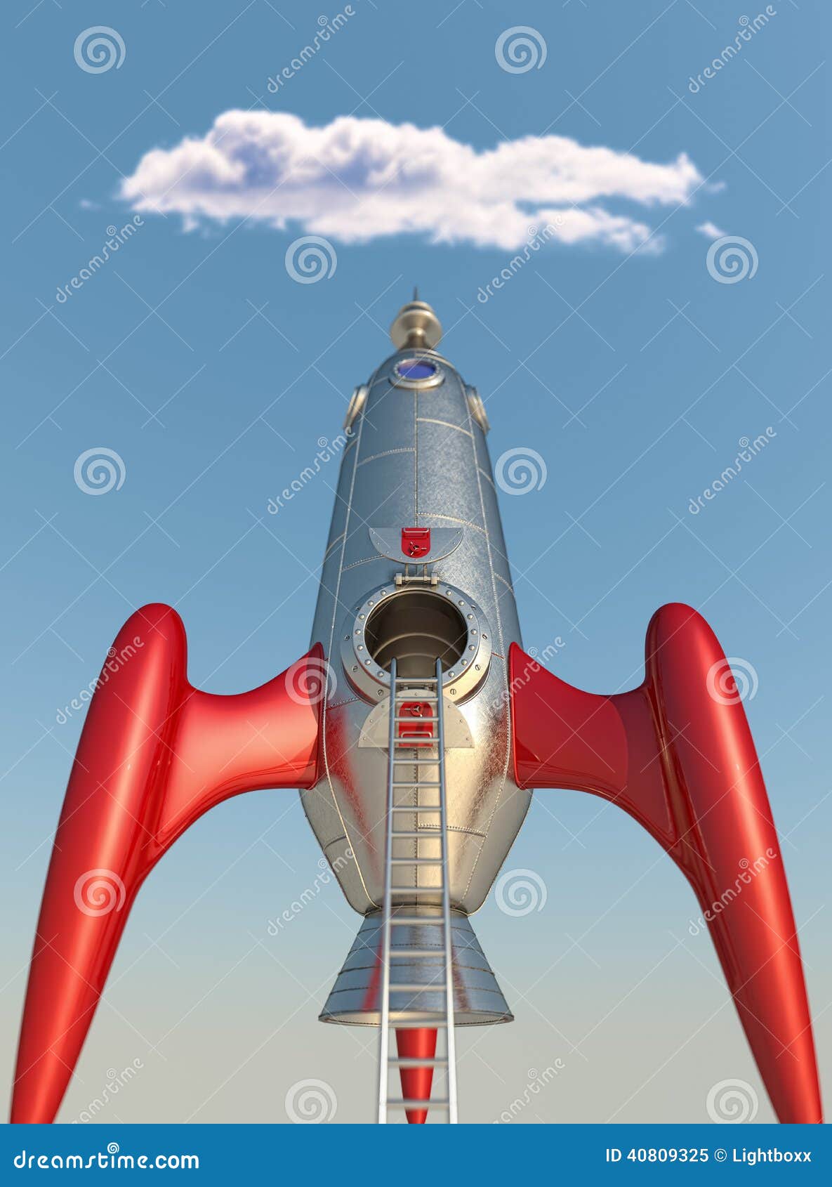 3D Rendering of a Comic Style Rocket Stock Illustration - Illustration ...