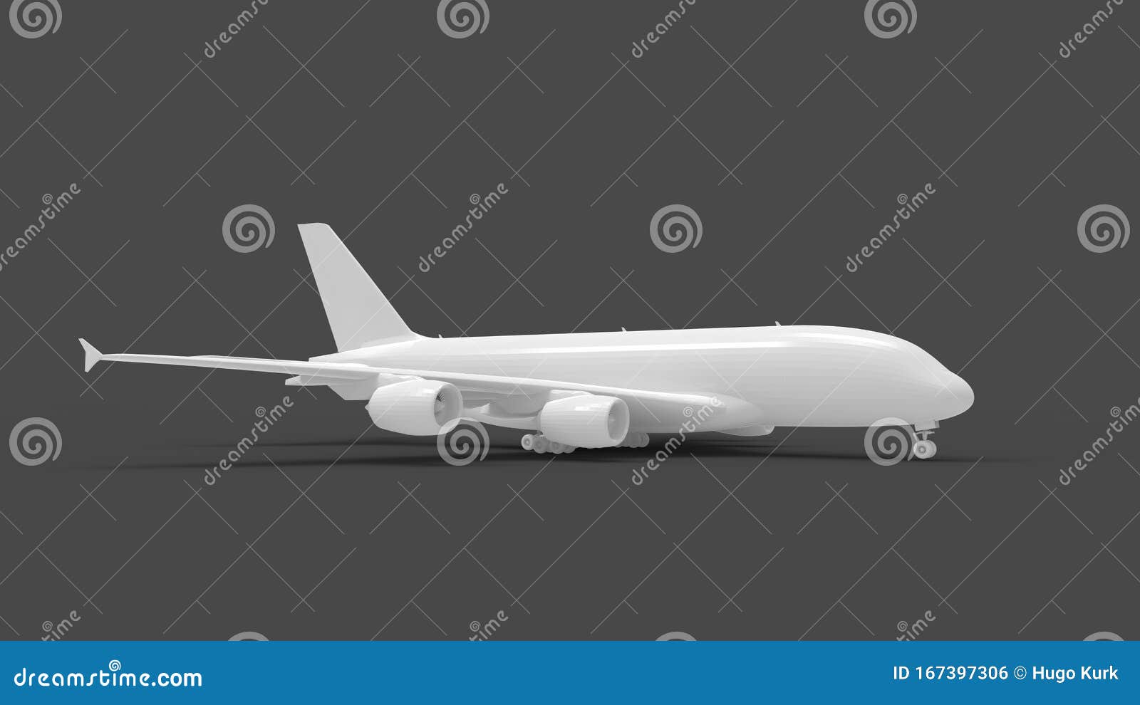 3d Rendering of a Commercial Jumbo Jet Isolated in Studio Background ...