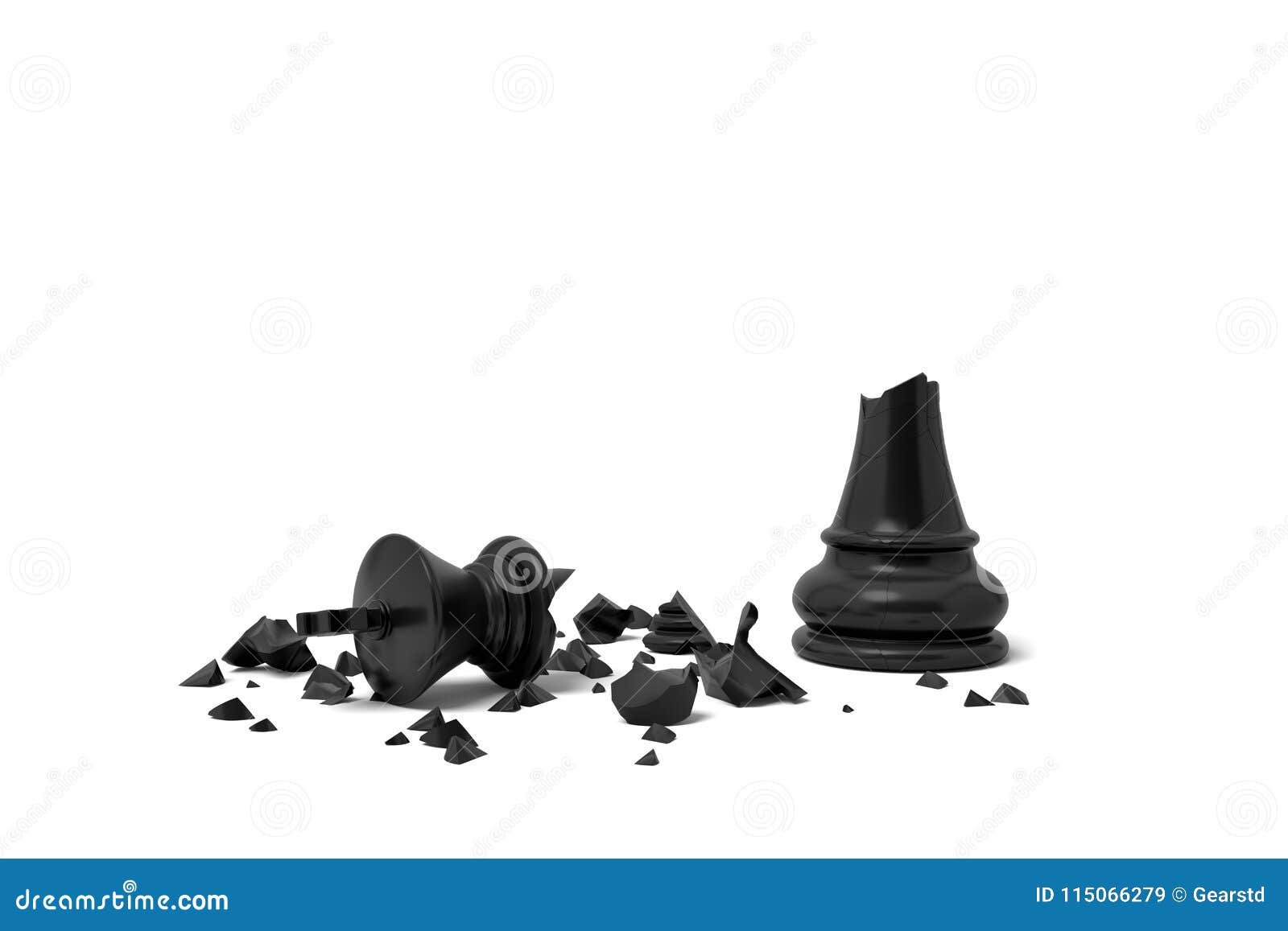3d Rendering of a Completely Broken Black Chess King Lies in Rubble on ... 3d Rendering of a Completely Broken Black Chess King Lies in Rubble on ...