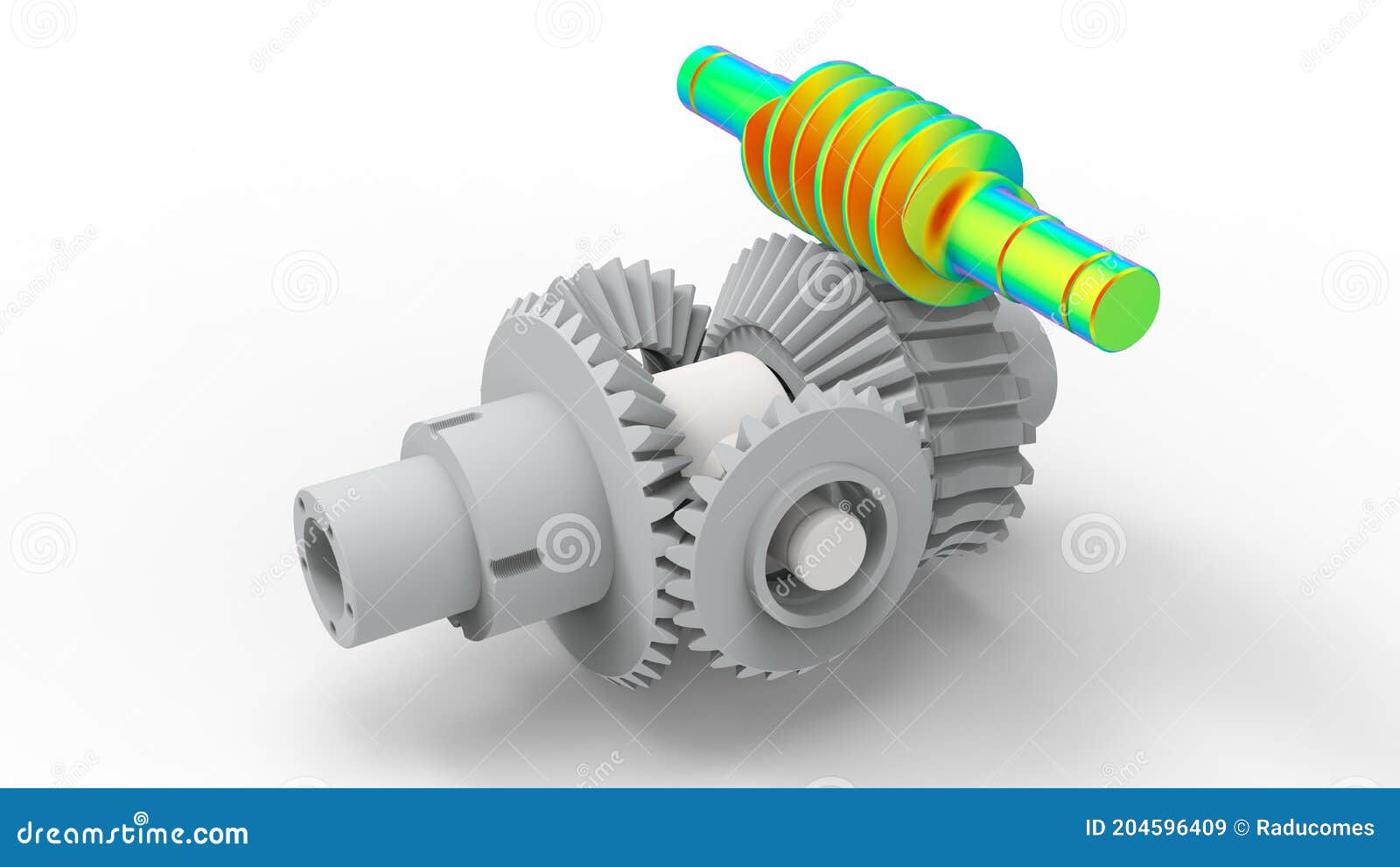 3D Rendering - Complex Assembly Stress Analysis Stock Illustration ...