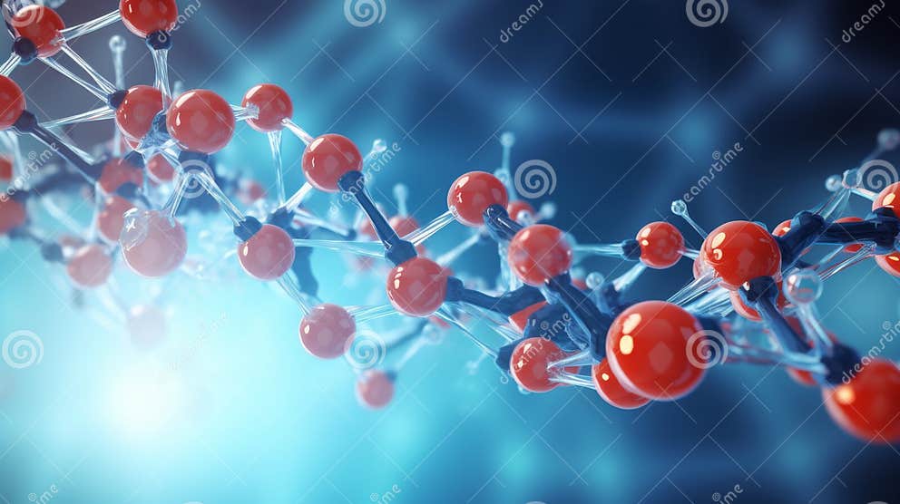 3D Rendering of Complex Molecule Structure Stock Illustration ...