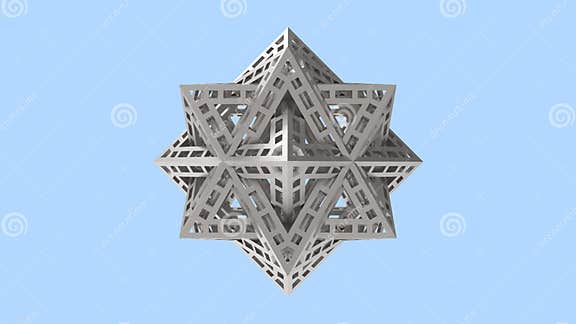 3D Rendering of a Complex Shape Triangle Escher Like Model Isolated ...