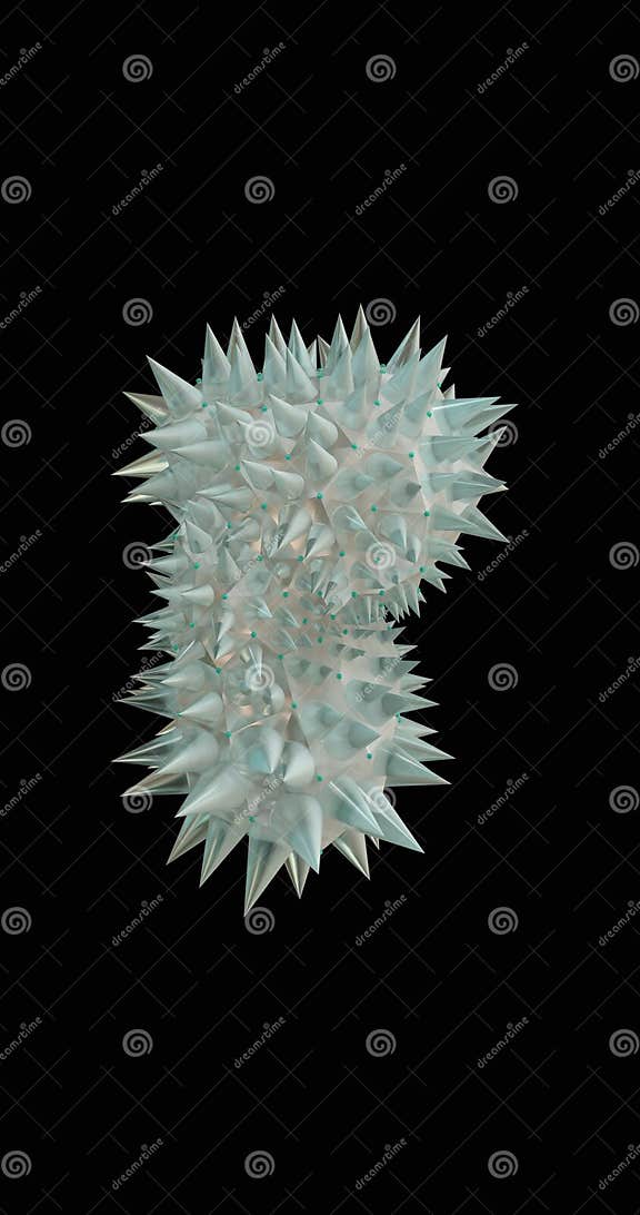 3D Rendering of a Complex, Spiked Virus Particle Structure in ...