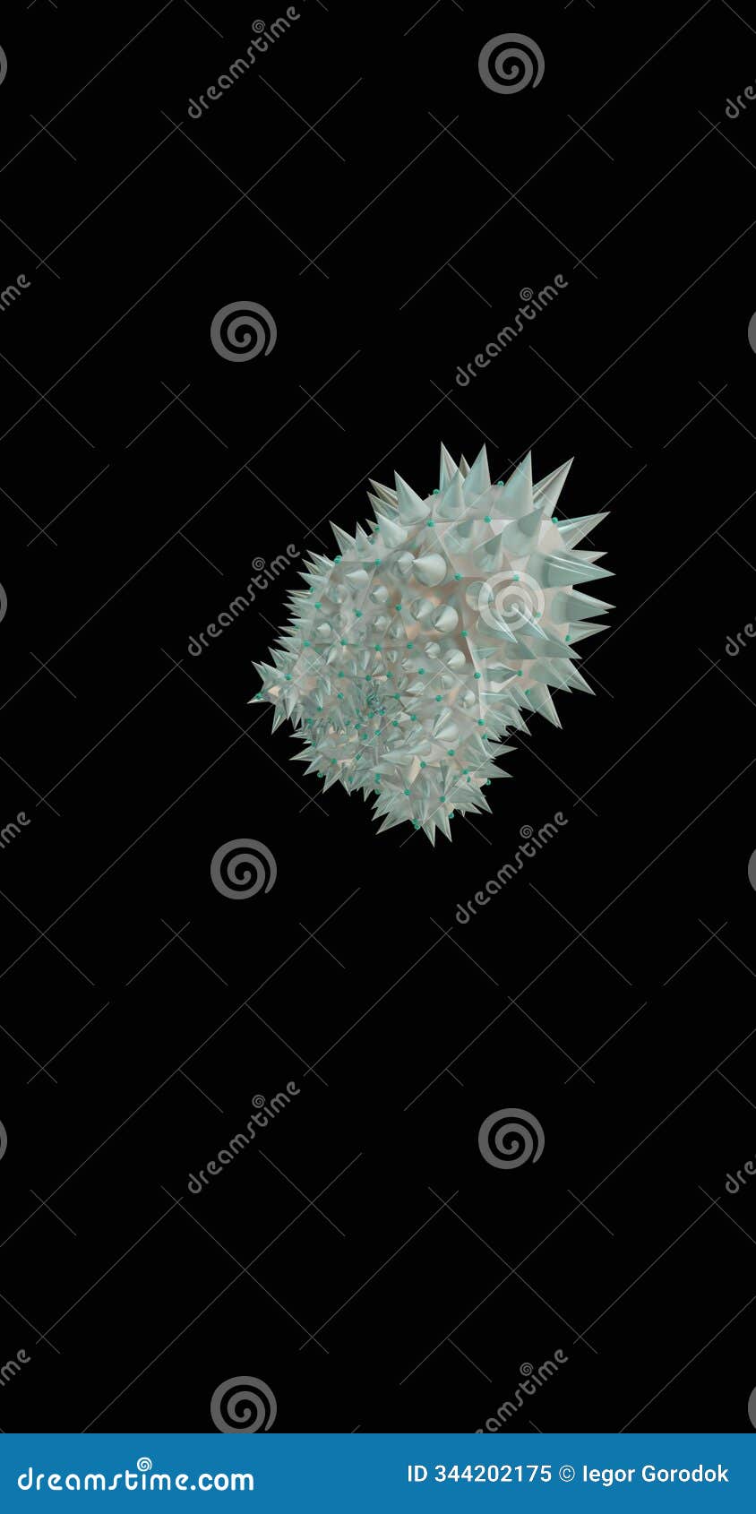 3D Rendering of a Complex, Spiked Virus Particle Structure in ...