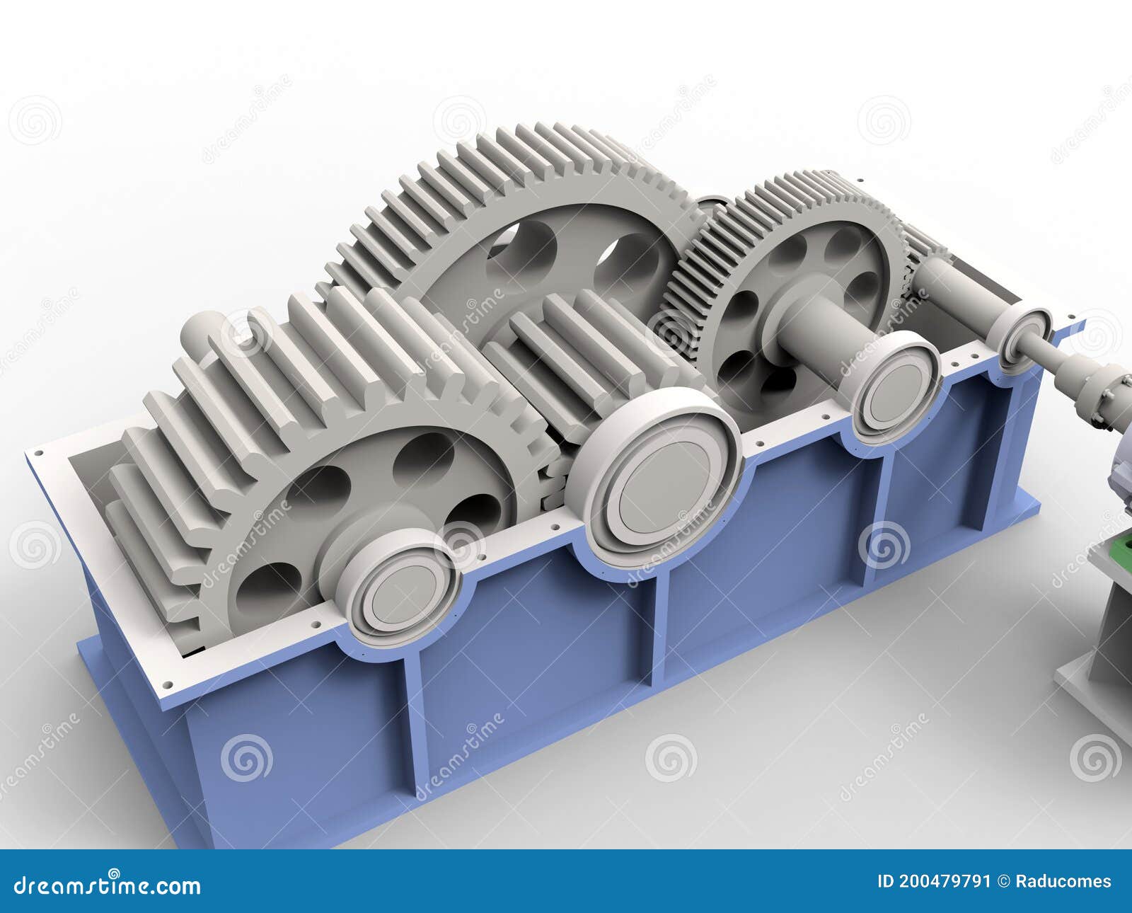 3D Rendering - Components of a Gear Reducer Stock Illustration ...