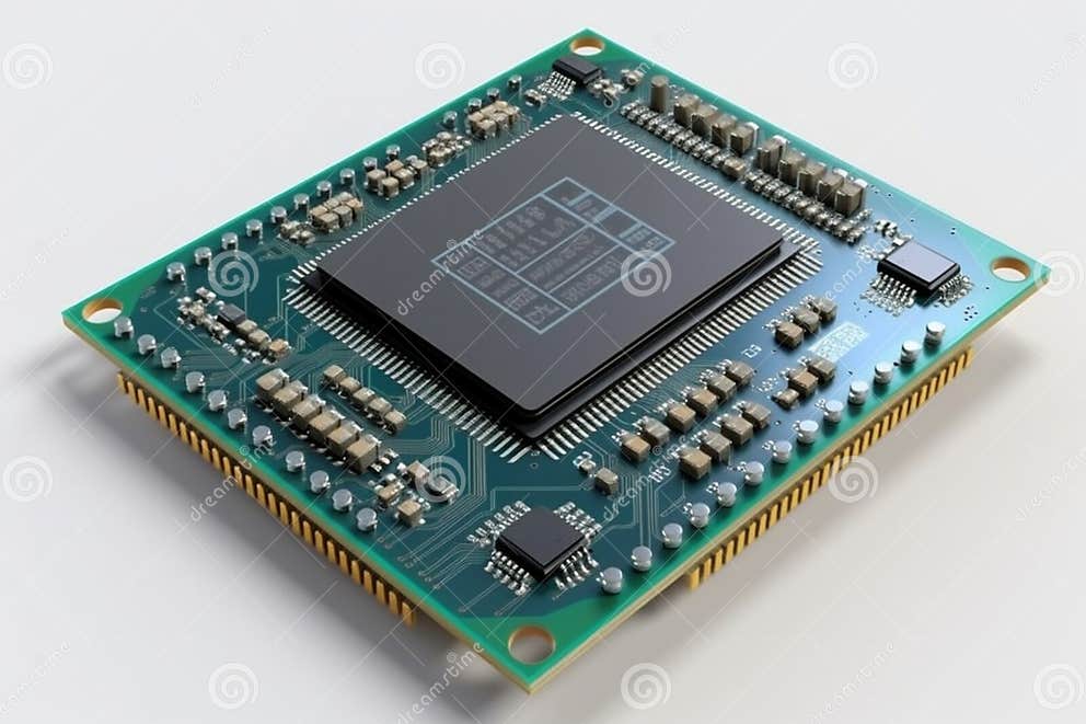 3d Rendering of a Computer Chip on a White Background with Reflection ...