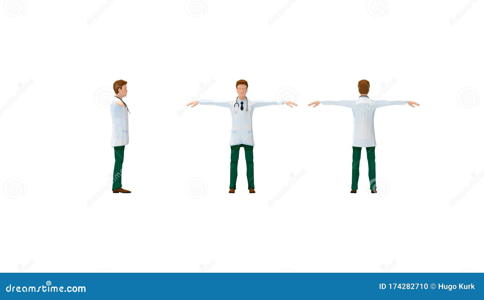 3d Rendering of a Computer Generated Doctor Model Standing Stock ...